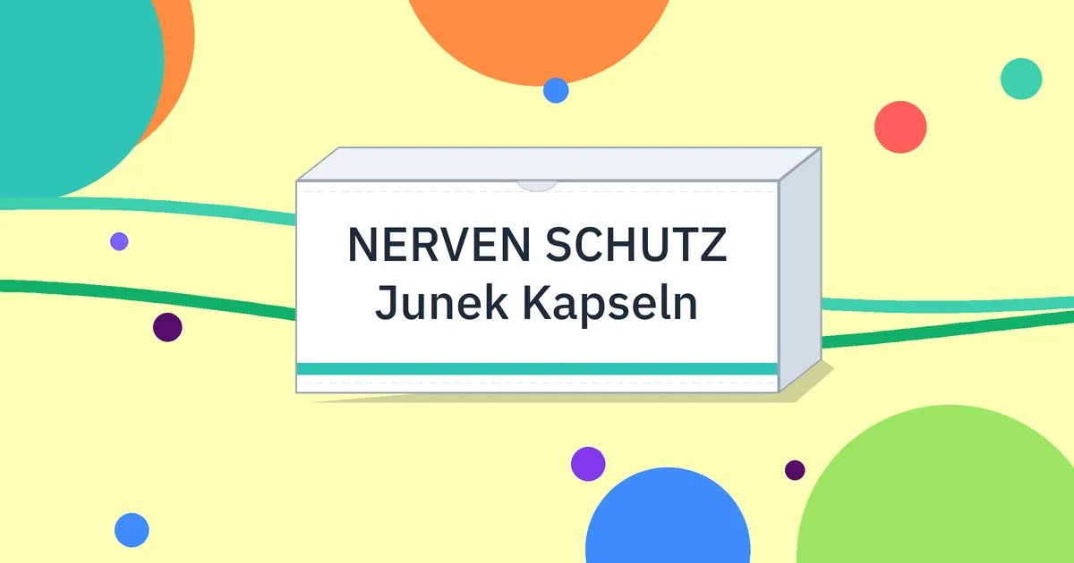 Symbolbild: Packung mit der Aufschrift NERVEN SCHUTZ Junek Kapseln (PZN 10829739) – Verfügbarkeit und Bezug in Apotheken in Frankfurt am Main