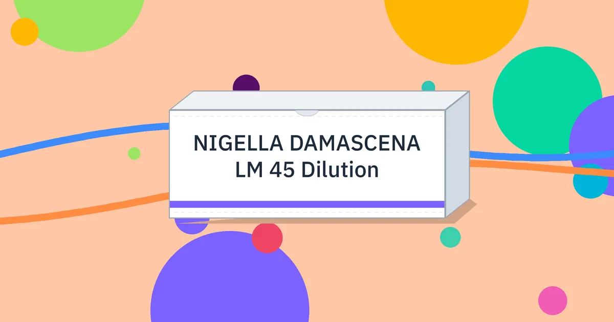 Symbolbild: Packung mit der Aufschrift NIGELLA DAMASCENA LM 45 Dilution (PZN 13618428) – Verfügbarkeit und Bezug in Apotheken in Frankfurt am Main