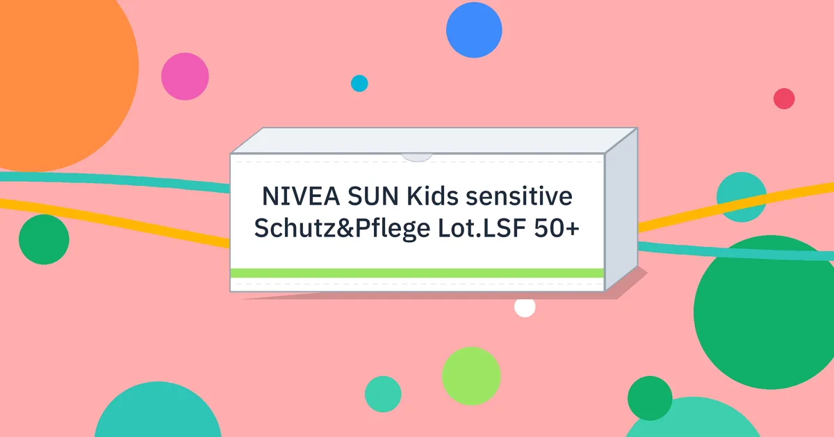 Symbolbild: Packung mit der Aufschrift NIVEA SUN Kids sensitive Schutz&Pflege Lot.LSF 50+ (PZN 16603539) – Verfügbarkeit und Bezug in Apotheken in Frankfurt am Main