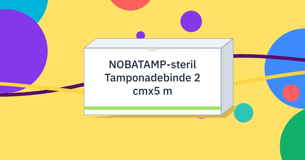 Symbolbild: Packung mit der Aufschrift NOBATAMP-steril Tamponadebinde 2 cmx5 m (PZN 00032856) – Verfügbarkeit und Bezug in Apotheken in Frankfurt am Main