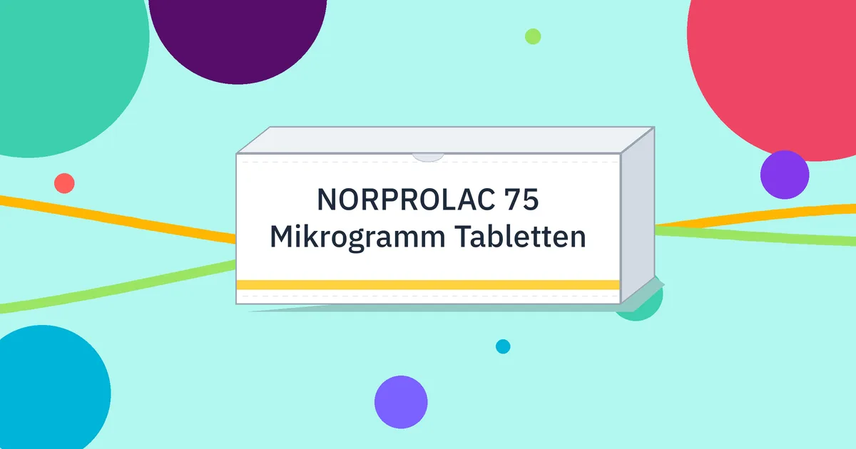 Symbolbild: Packung mit der Aufschrift NORPROLAC 75 Mikrogramm Tabletten (PZN 07129866) – Verfügbarkeit und Bezug in Apotheken in Frankfurt am Main