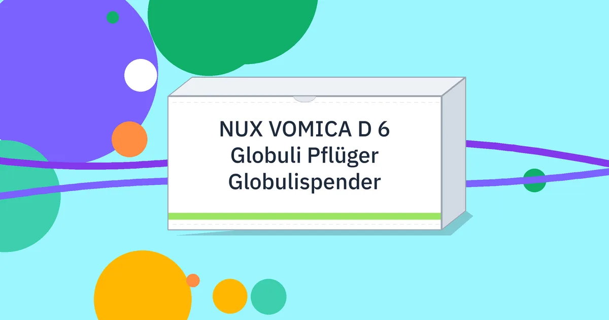 Symbolbild: Packung mit der Aufschrift NUX VOMICA D 6 Globuli Pflüger Globulispender (PZN 20288960) – Verfügbarkeit und Bezug in Apotheken in Frankfurt am Main