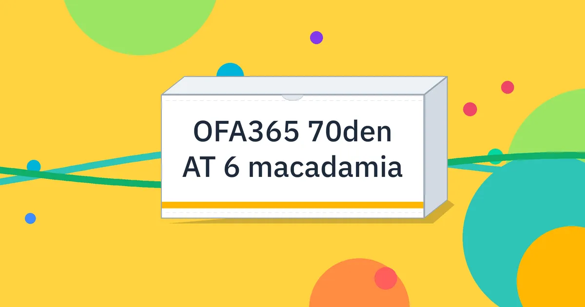 Symbolbild: Packung mit der Aufschrift OFA365 70den AT 6 macadamia (PZN 16722623) – Verfügbarkeit und Bezug in Apotheken in Frankfurt am Main