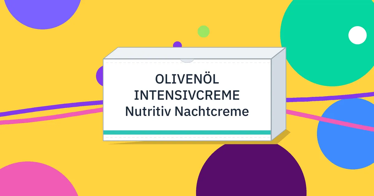 Symbolbild: Packung mit der Aufschrift OLIVENÖL INTENSIVCREME Nutritiv Nachtcreme (PZN 14371183) – Verfügbarkeit und Bezug in Apotheken in Frankfurt am Main