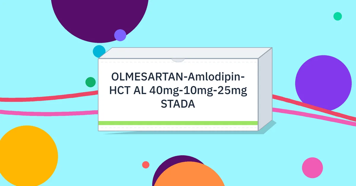 Symbolbild: Packung mit der Aufschrift OLMESARTAN-Amlodipin-HCT AL 40mg-10mg-25mg STADA (PZN 20088698) – Verfügbarkeit und Bezug in Apotheken in Frankfurt am Main