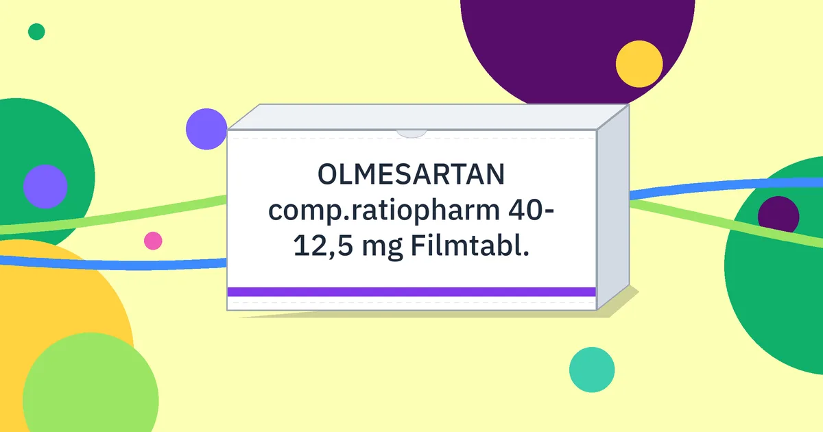 Symbolbild: Packung mit der Aufschrift OLMESARTAN comp.ratiopharm 40-12,5 mg Filmtabl. (PZN 12366700) – Verfügbarkeit und Bezug in Apotheken in Frankfurt am Main