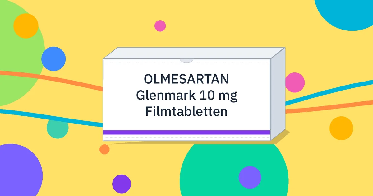 Symbolbild: Packung mit der Aufschrift OLMESARTAN Glenmark 10 mg Filmtabletten (PZN 12360092) – Verfügbarkeit und Bezug in Apotheken in Frankfurt am Main