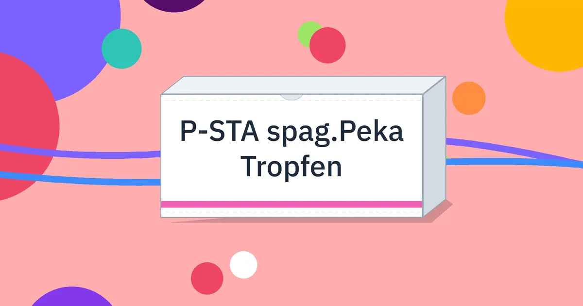 Symbolbild: Packung mit der Aufschrift P-STA spag.Peka Tropfen (PZN 02767102) – Verfügbarkeit und Bezug in Apotheken in Frankfurt am Main