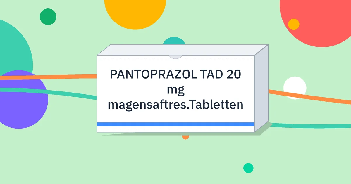 Symbolbild: Packung mit der Aufschrift PANTOPRAZOL TAD 20 mg magensaftres.Tabletten (PZN 18121661) – Verfügbarkeit und Bezug in Apotheken in Frankfurt am Main