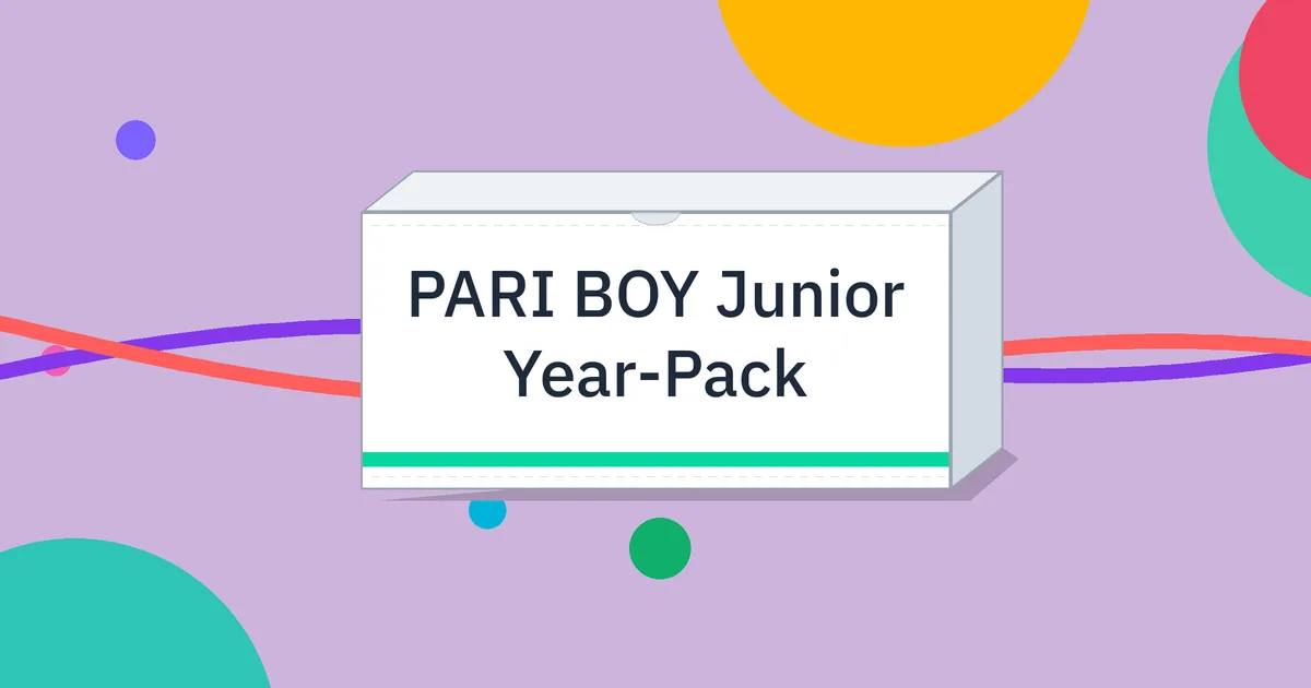 Symbolbild: Packung mit der Aufschrift PARI BOY Junior Year-Pack (PZN 13868450) – Verfügbarkeit und Bezug in Apotheken in Frankfurt am Main