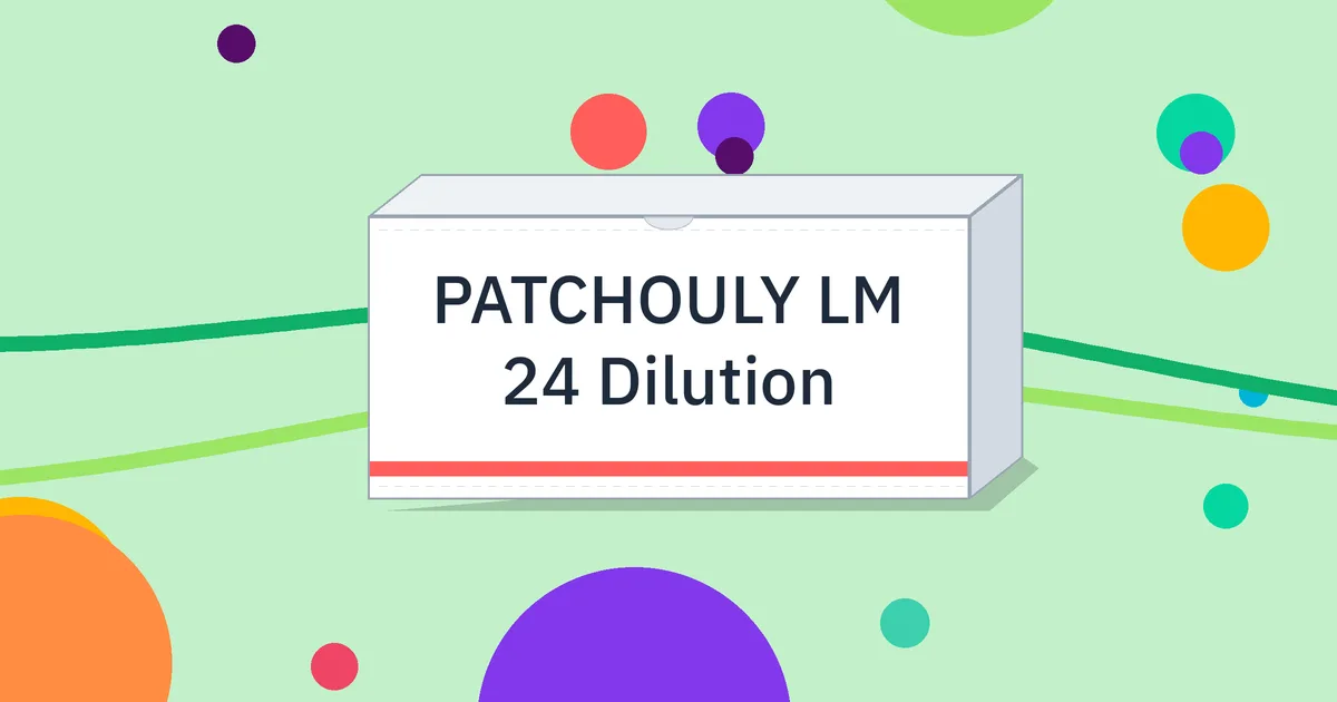 Symbolbild: Packung mit der Aufschrift PATCHOULY LM 24 Dilution (PZN 13632919) – Verfügbarkeit und Bezug in Apotheken in Frankfurt am Main
