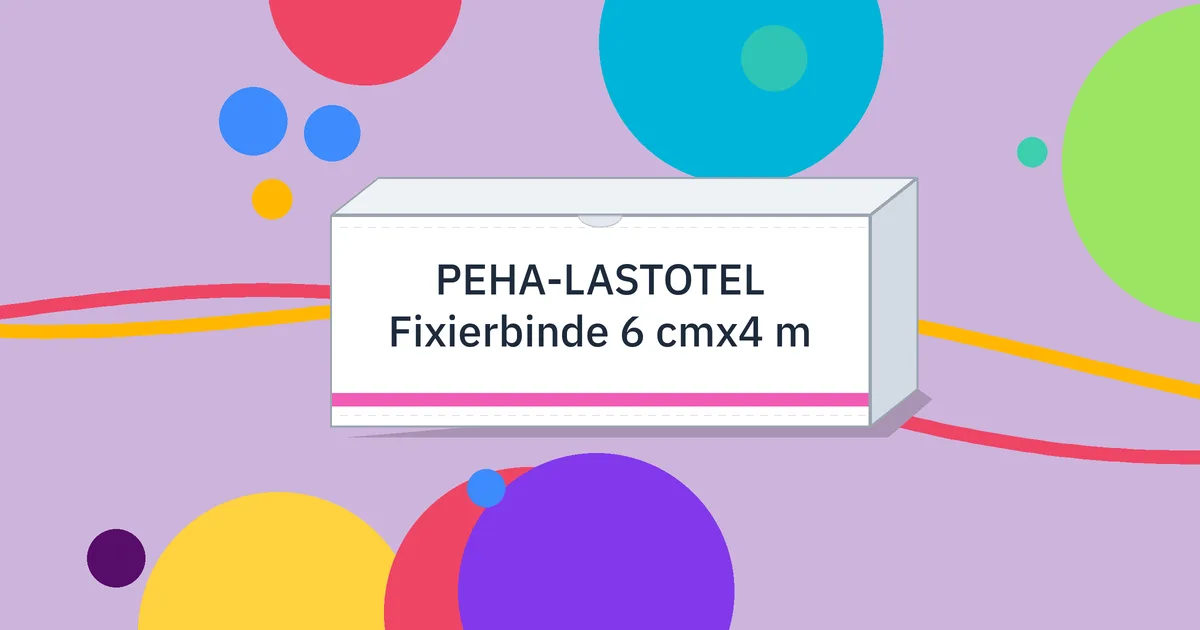 Symbolbild: Packung mit der Aufschrift PEHA-LASTOTEL Fixierbinde 6 cmx4 m (PZN 15879021) – Verfügbarkeit und Bezug in Apotheken in Frankfurt am Main