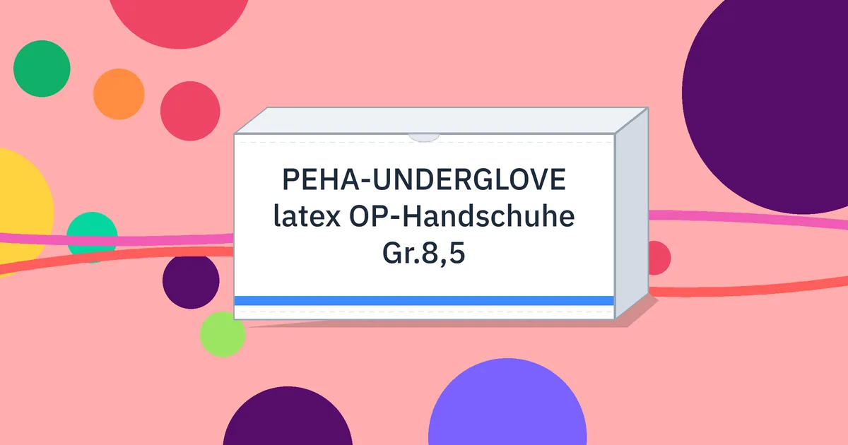 Symbolbild: Packung mit der Aufschrift PEHA-UNDERGLOVE latex OP-Handschuhe Gr.8,5 (PZN 10387715) – Verfügbarkeit und Bezug in Apotheken in Frankfurt am Main