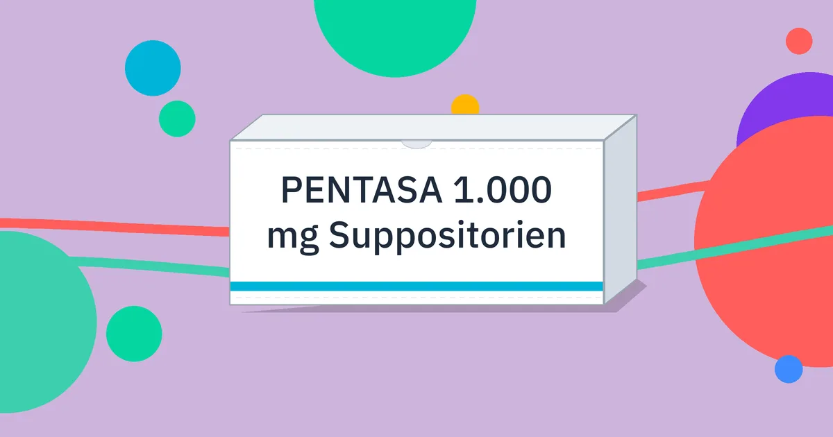 Symbolbild: Packung mit der Aufschrift PENTASA 1.000 mg Suppositorien (PZN 04034303) – Verfügbarkeit und Bezug in Apotheken in Frankfurt am Main