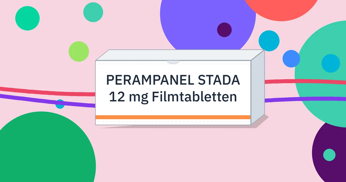 Symbolbild: Packung mit der Aufschrift PERAMPANEL STADA 12 mg Filmtabletten (PZN 20143434) – Verfügbarkeit und Bezug in Apotheken in Frankfurt am Main