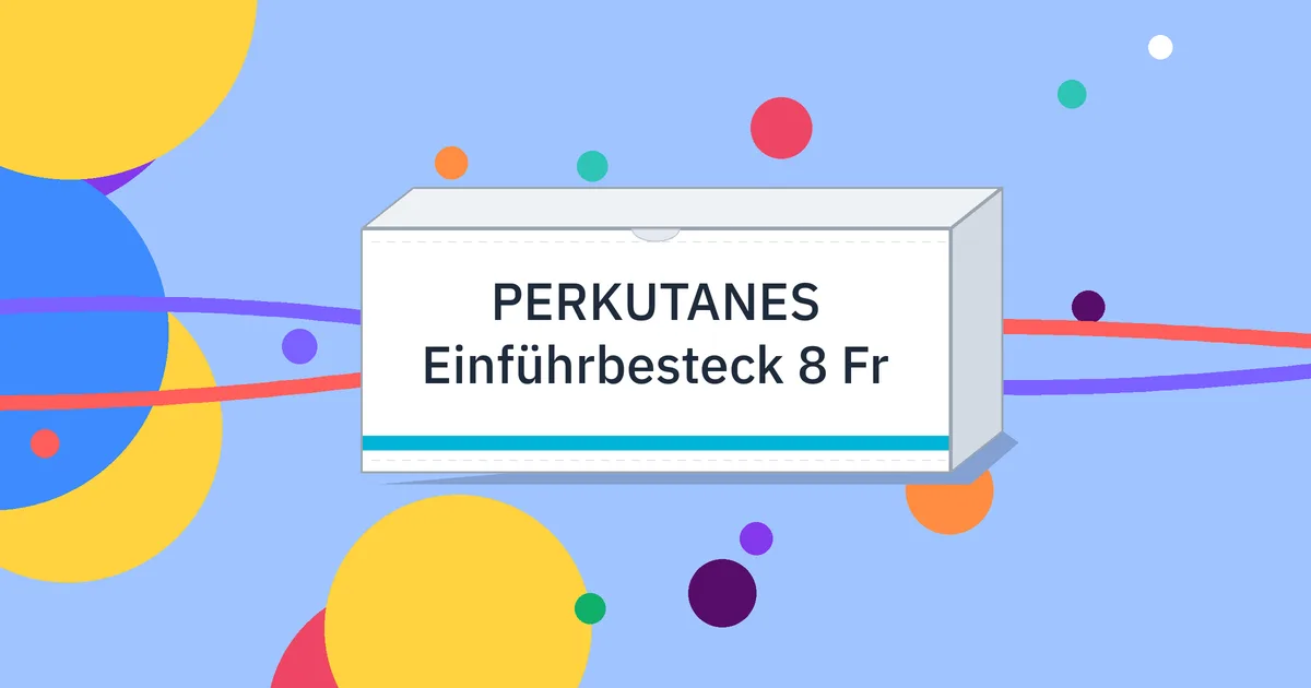 Symbolbild: Packung mit der Aufschrift PERKUTANES Einführbesteck 8 Fr (PZN 12396227) – Verfügbarkeit und Bezug in Apotheken in Frankfurt am Main