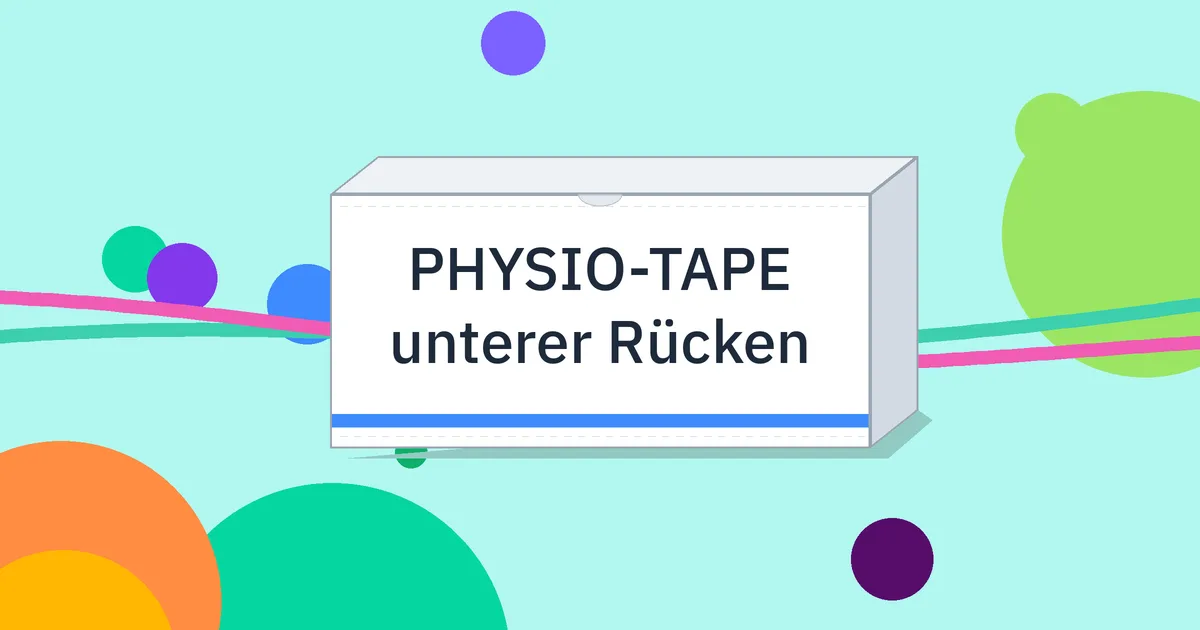 Symbolbild: Packung mit der Aufschrift PHYSIO-TAPE unterer Rücken (PZN 15249691) – Verfügbarkeit und Bezug in Apotheken in Frankfurt am Main