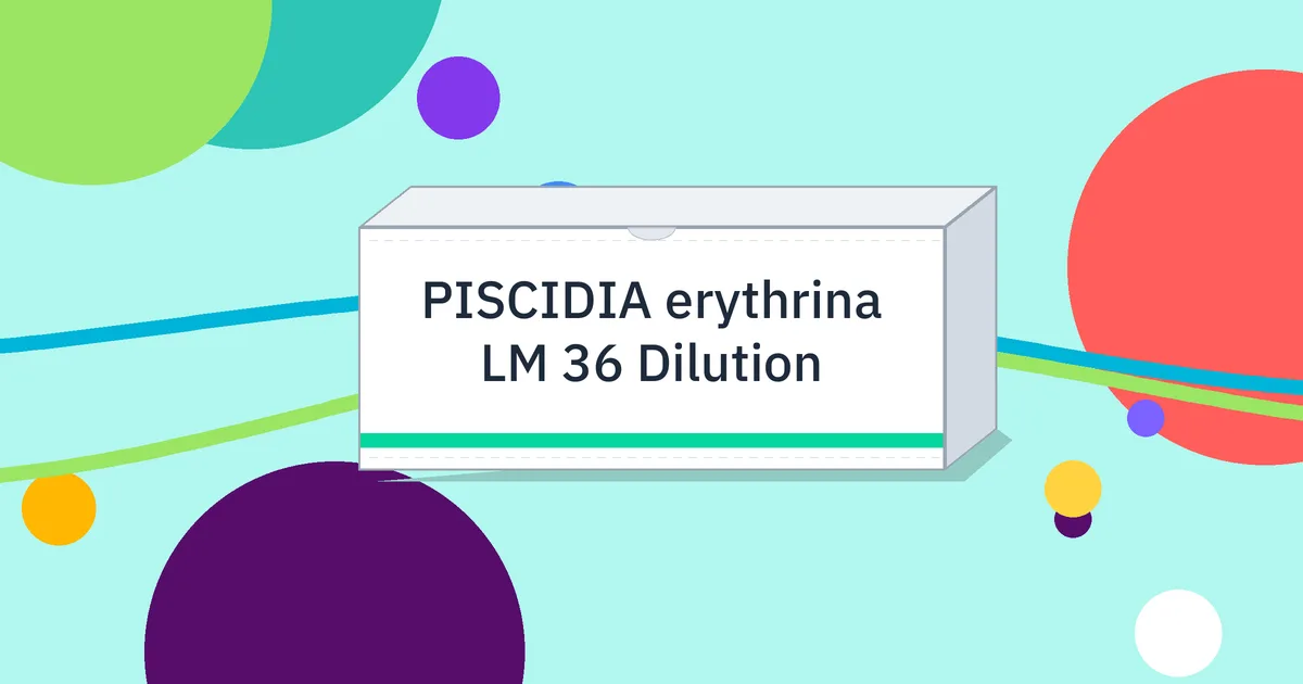 Symbolbild: Packung mit der Aufschrift PISCIDIA erythrina LM 36 Dilution (PZN 13646005) – Verfügbarkeit und Bezug in Apotheken in Frankfurt am Main