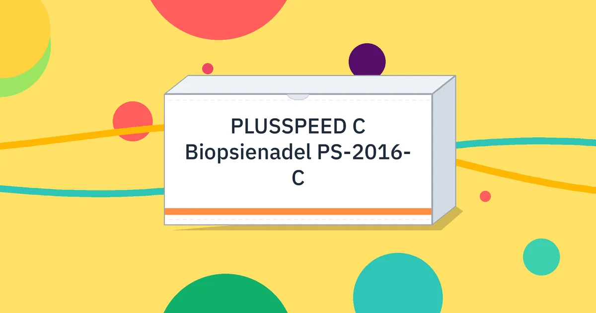 Symbolbild: Packung mit der Aufschrift PLUSSPEED C Biopsienadel PS-2016-C (PZN 15632958) – Verfügbarkeit und Bezug in Apotheken in Frankfurt am Main
