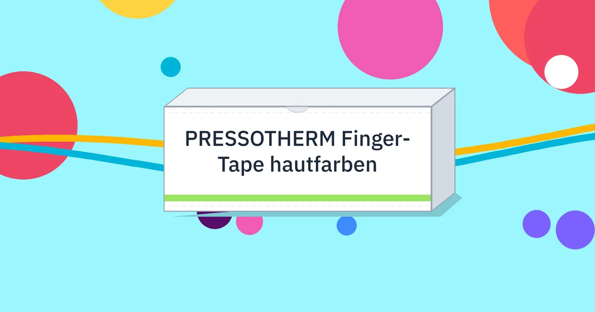 Symbolbild: Packung mit der Aufschrift PRESSOTHERM Finger-Tape hautfarben (PZN 09916982) – Verfügbarkeit und Bezug in Apotheken in Frankfurt am Main