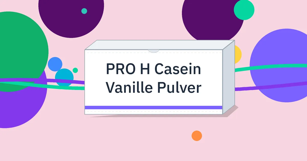 Symbolbild: Packung mit der Aufschrift PRO H Casein Vanille Pulver (PZN 08842342) – Verfügbarkeit und Bezug in Apotheken in Frankfurt am Main