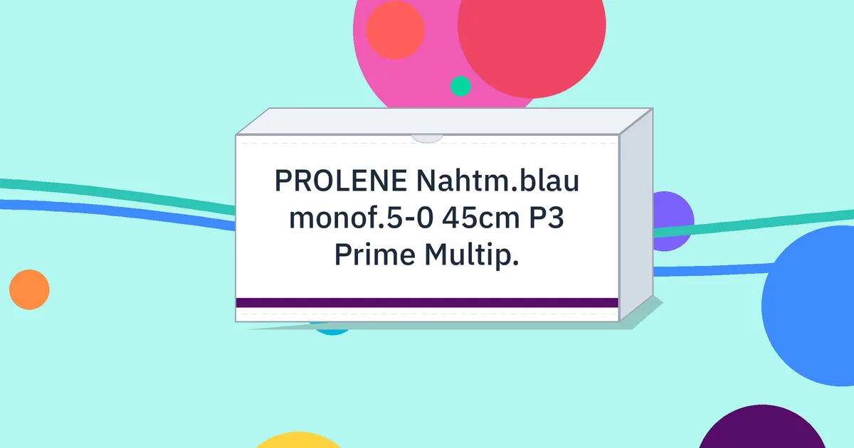 Symbolbild: Packung mit der Aufschrift PROLENE Nahtm.blau monof.5-0 45cm P3 Prime Multip. (PZN 18793805) – Verfügbarkeit und Bezug in Apotheken in Frankfurt am Main