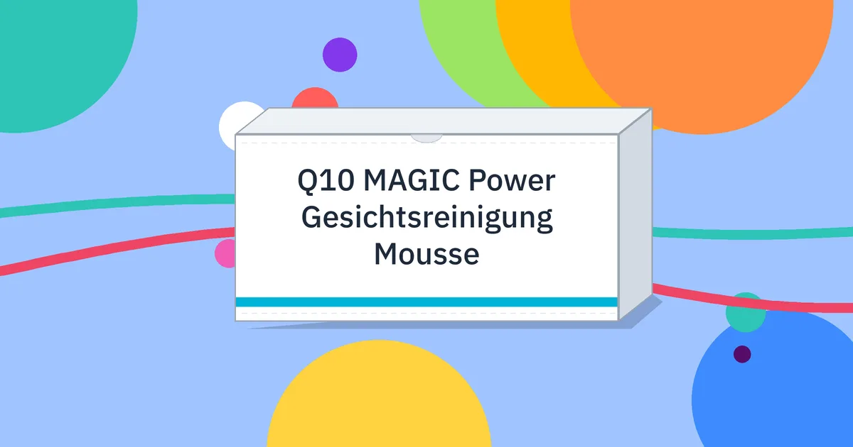 Symbolbild: Packung mit der Aufschrift Q10 MAGIC Power Gesichtsreinigung Mousse (PZN 12828810) – Verfügbarkeit und Bezug in Apotheken in Frankfurt am Main