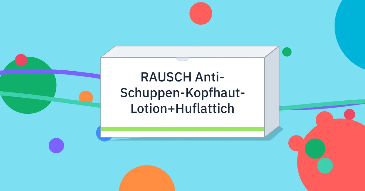 Symbolbild: Packung mit der Aufschrift RAUSCH Anti-Schuppen-Kopfhaut-Lotion+Huflattich (PZN 18742825) – Verfügbarkeit und Bezug in Apotheken in Frankfurt am Main