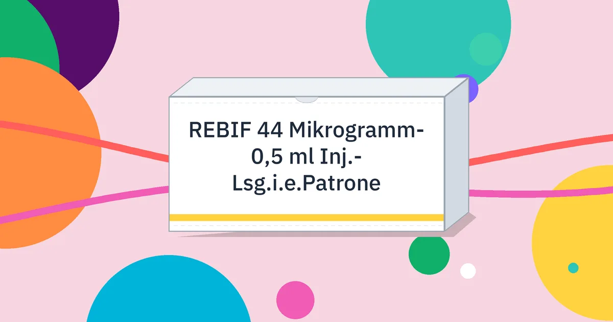 Symbolbild: Packung mit der Aufschrift REBIF 44 Mikrogramm-0,5 ml Inj.-Lsg.i.e.Patrone (PZN 16218959) – Verfügbarkeit und Bezug in Apotheken in Frankfurt am Main