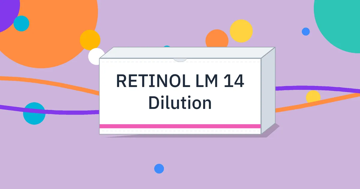 Symbolbild: Packung mit der Aufschrift RETINOL LM 14 Dilution (PZN 13047612) – Verfügbarkeit und Bezug in Apotheken in Frankfurt am Main