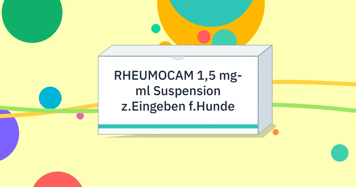 Symbolbild: Packung mit der Aufschrift RHEUMOCAM 1,5 mg-ml Suspension z.Eingeben f.Hunde (PZN 18044392) – Verfügbarkeit und Bezug in Apotheken in Frankfurt am Main