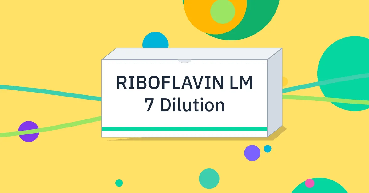 Symbolbild: Packung mit der Aufschrift RIBOFLAVIN LM 7 Dilution (PZN 13054351) – Verfügbarkeit und Bezug in Apotheken in Frankfurt am Main