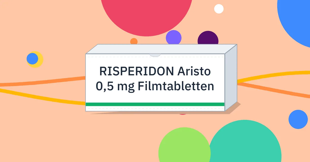 Symbolbild: Packung mit der Aufschrift RISPERIDON Aristo 0,5 mg Filmtabletten (PZN 11258925) – Verfügbarkeit und Bezug in Apotheken in Frankfurt am Main