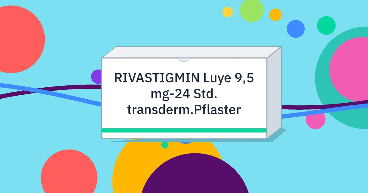 Symbolbild: Packung mit der Aufschrift RIVASTIGMIN Luye 9,5 mg-24 Std. transderm.Pflaster (PZN 12147323) – Verfügbarkeit und Bezug in Apotheken in Frankfurt am Main