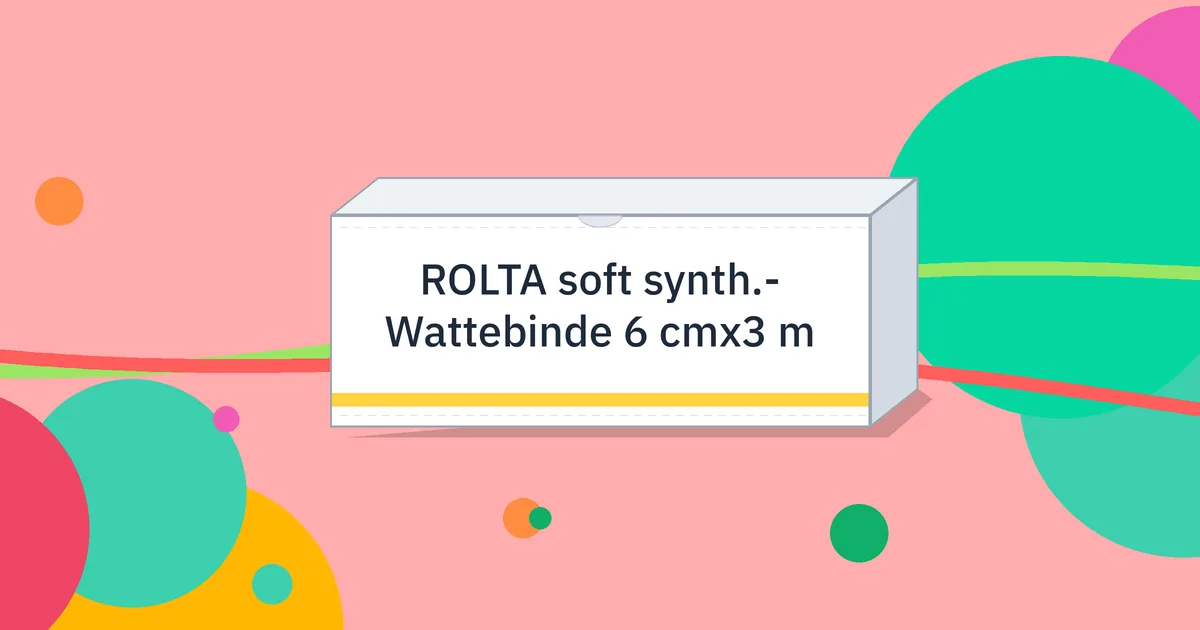 Symbolbild: Packung mit der Aufschrift ROLTA soft synth.-Wattebinde 6 cmx3 m (PZN 19786115) – Verfügbarkeit und Bezug in Apotheken in Frankfurt am Main