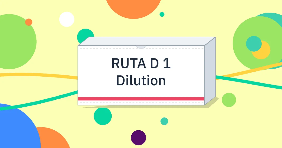 Symbolbild: Packung mit der Aufschrift RUTA D 1 Dilution (PZN 02402518) – Verfügbarkeit und Bezug in Apotheken in Frankfurt am Main