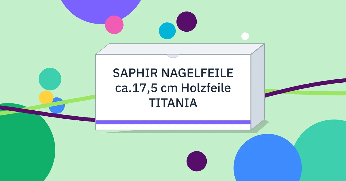 Symbolbild: Packung mit der Aufschrift SAPHIR NAGELFEILE ca.17,5 cm Holzfeile TITANIA (PZN 01887904) – Verfügbarkeit und Bezug in Apotheken in Frankfurt am Main