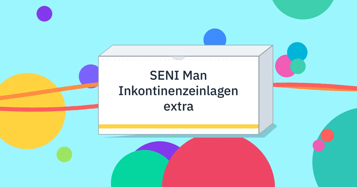 Symbolbild: Packung mit der Aufschrift SENI Man Inkontinenzeinlagen extra (PZN 16916801) – Verfügbarkeit und Bezug in Apotheken in Frankfurt am Main