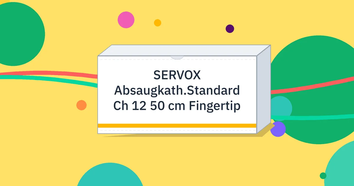 Symbolbild: Packung mit der Aufschrift SERVOX Absaugkath.Standard Ch 12 50 cm Fingertip (PZN 16395070) – Verfügbarkeit und Bezug in Apotheken in Frankfurt am Main