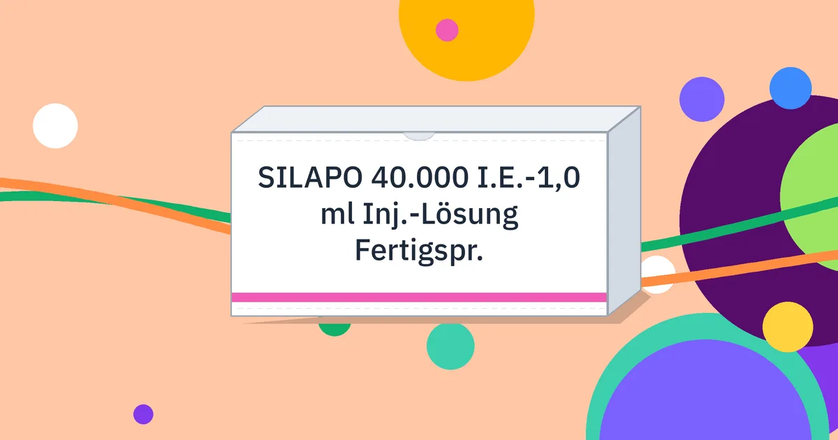 Symbolbild: Packung mit der Aufschrift SILAPO 40.000 I.E.-1,0 ml Inj.-Lösung Fertigspr. (PZN 02361216) – Verfügbarkeit und Bezug in Apotheken in Frankfurt am Main