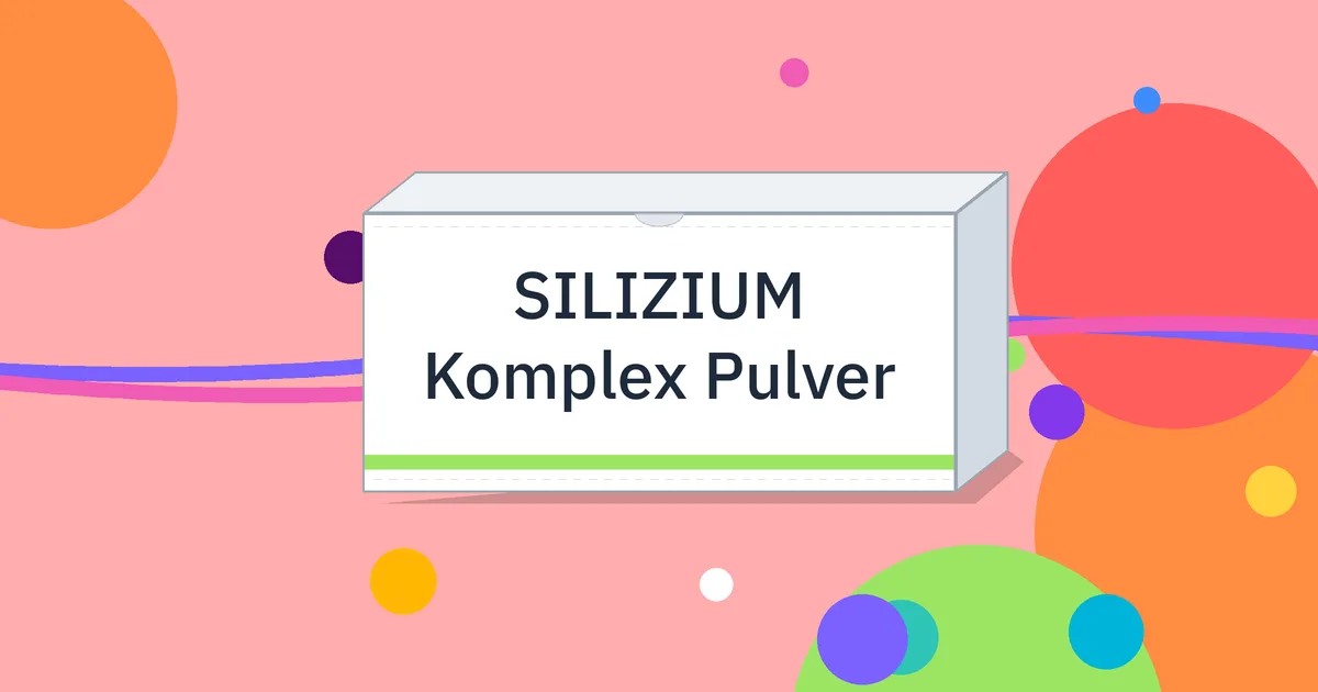 Symbolbild: Packung mit der Aufschrift SILIZIUM Komplex Pulver (PZN 18771258) – Verfügbarkeit und Bezug in Apotheken in Frankfurt am Main
