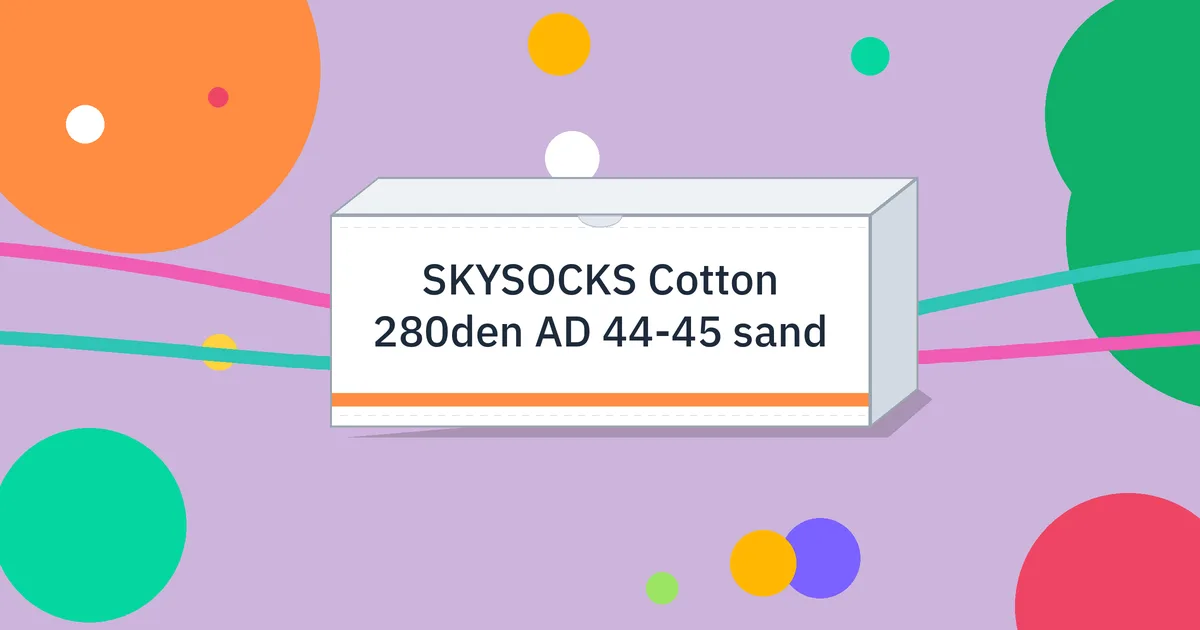 Symbolbild: Packung mit der Aufschrift SKYSOCKS Cotton 280den AD 44-45 sand (PZN 18664404) – Verfügbarkeit und Bezug in Apotheken in Frankfurt am Main