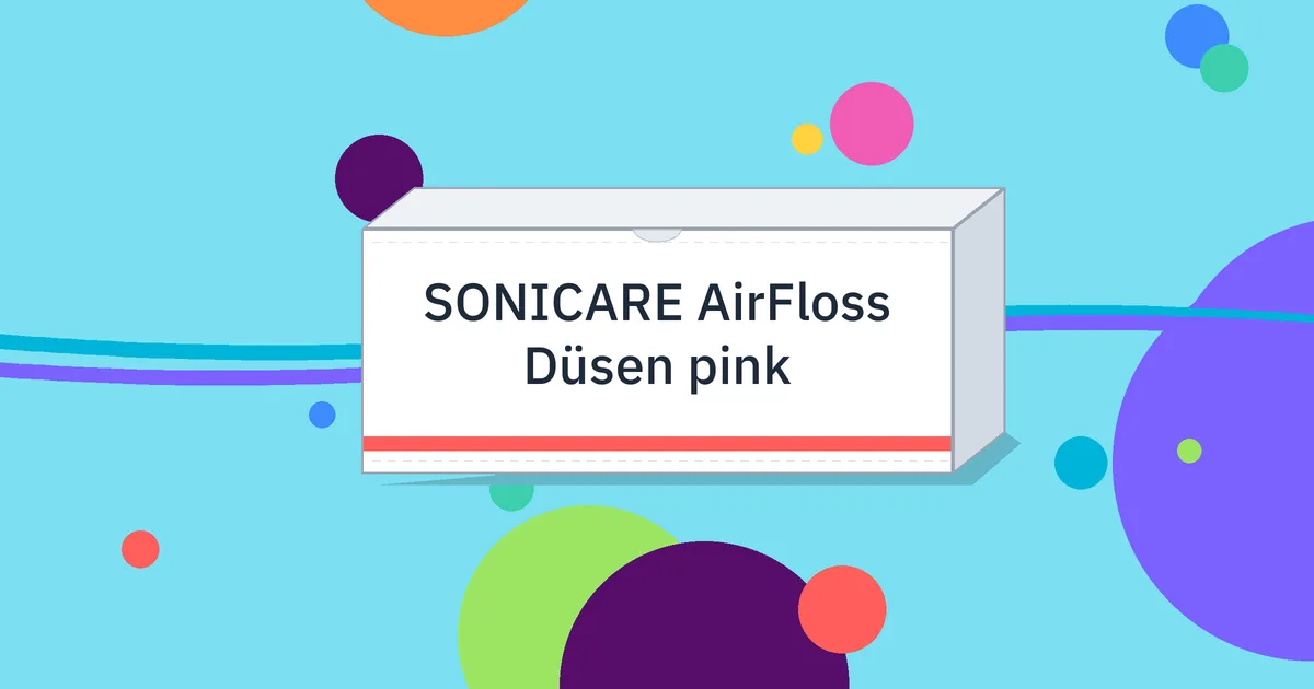 Symbolbild: Packung mit der Aufschrift SONICARE AirFloss Düsen pink (PZN 10280176) – Verfügbarkeit und Bezug in Apotheken in Frankfurt am Main