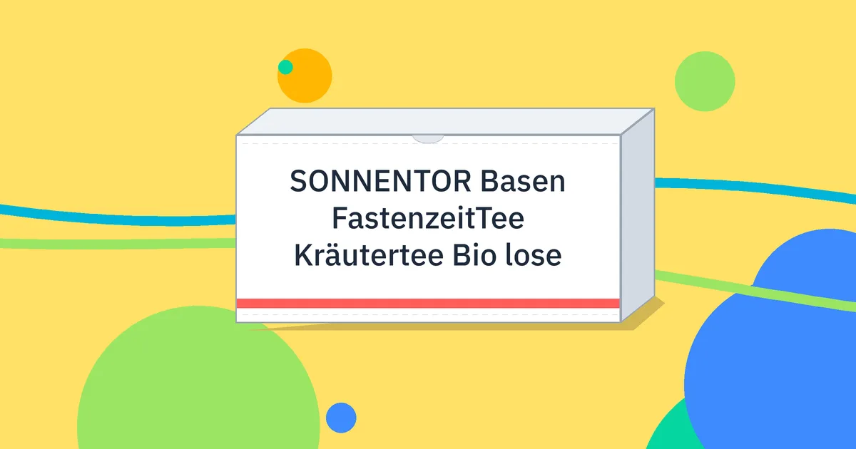 Symbolbild: Packung mit der Aufschrift SONNENTOR Basen FastenzeitTee Kräutertee Bio lose (PZN 18904506) – Verfügbarkeit und Bezug in Apotheken in Frankfurt am Main