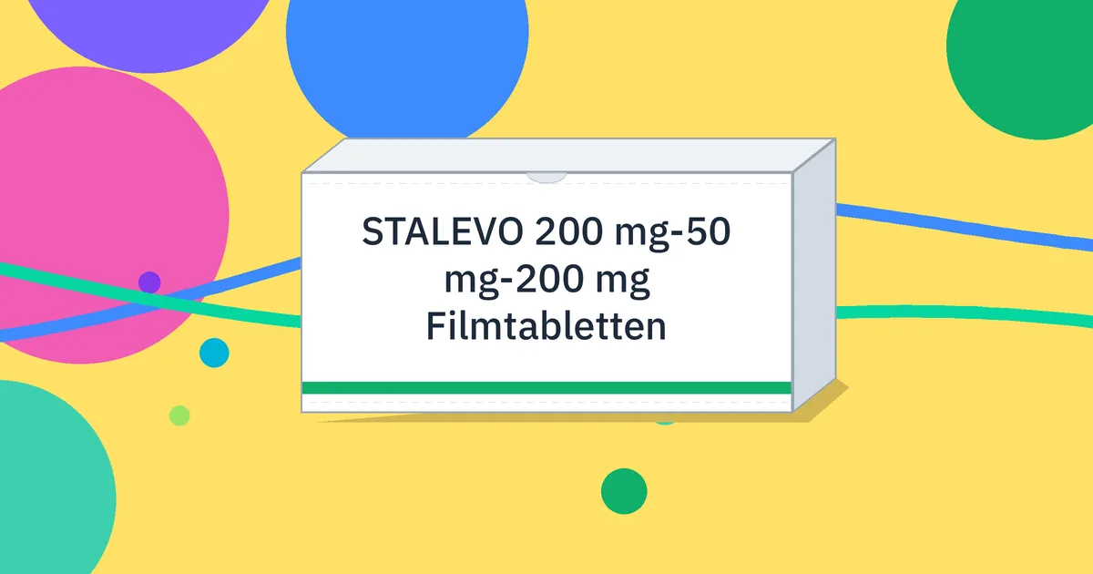 Symbolbild: Packung mit der Aufschrift STALEVO 200 mg-50 mg-200 mg Filmtabletten (PZN 04871708) – Verfügbarkeit und Bezug in Apotheken in Frankfurt am Main