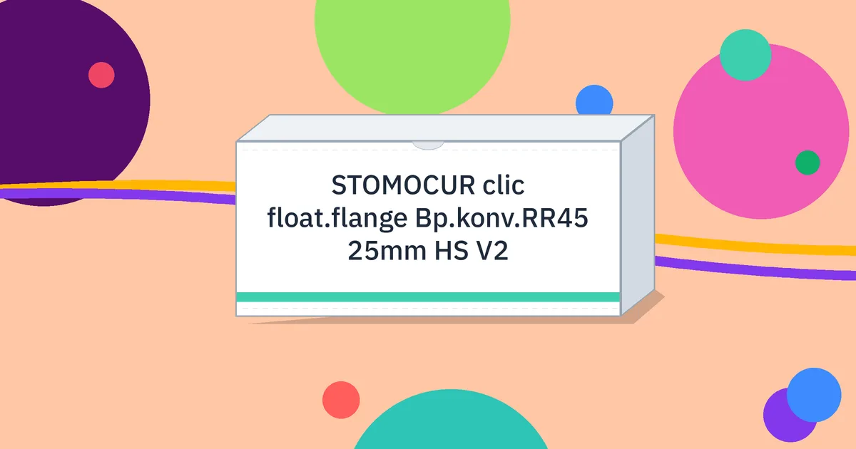 Symbolbild: Packung mit der Aufschrift STOMOCUR clic float.flange Bp.konv.RR45 25mm HS V2 (PZN 06716627) – Verfügbarkeit und Bezug in Apotheken in Frankfurt am Main