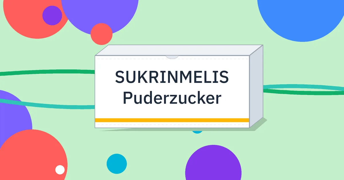Symbolbild: Packung mit der Aufschrift SUKRINMELIS Puderzucker (PZN 09284252) – Verfügbarkeit und Bezug in Apotheken in Frankfurt am Main
