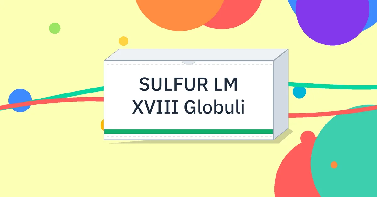 Symbolbild: Packung mit der Aufschrift SULFUR LM XVIII Globuli (PZN 02660120) – Verfügbarkeit und Bezug in Apotheken in Frankfurt am Main