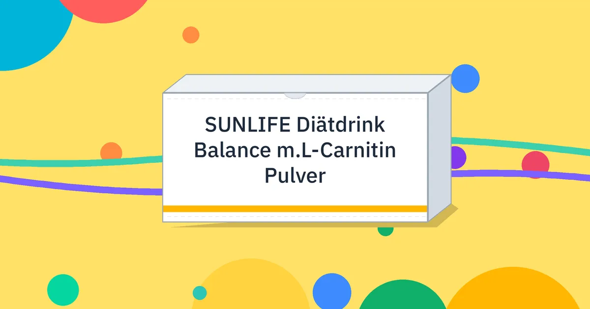 Symbolbild: Packung mit der Aufschrift SUNLIFE Diätdrink Balance m.L-Carnitin Pulver (PZN 06411224) – Verfügbarkeit und Bezug in Apotheken in Frankfurt am Main