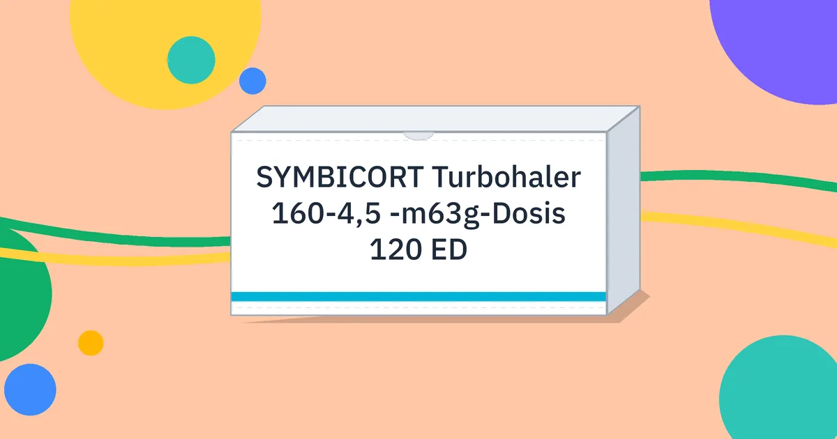 Symbolbild: Packung mit der Aufschrift SYMBICORT Turbohaler 160-4,5 -m63g-Dosis 120 ED (PZN 06195849) – Verfügbarkeit und Bezug in Apotheken in Frankfurt am Main